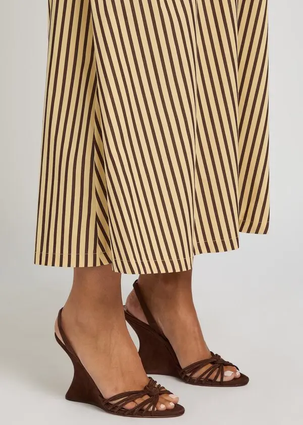 AQUAZZURA Serenity 95 Suede Wedge Sandals - Brown