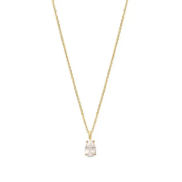 ESTERAH Juliette Pear-cut Solitaire Necklace - Gold