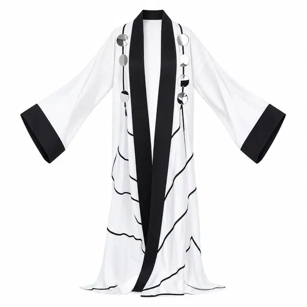 HARMONIA NY White / Black Higher Self Harmonia X Kikiriki Black & White Kimono With Mirrors - White/black