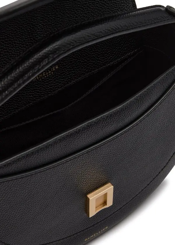 DEMELLIER Siena Grained Leather Saddle Bag - Black