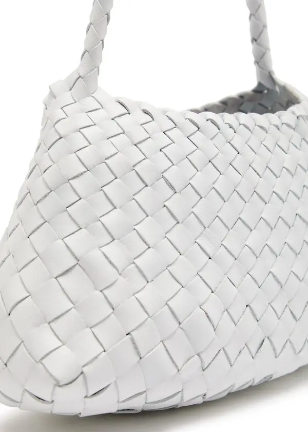 Dragon Diffusion Rosanna Woven Leather Shoulder Bag - White