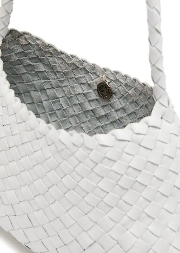 Dragon Diffusion Rosanna Woven Leather Shoulder Bag - White