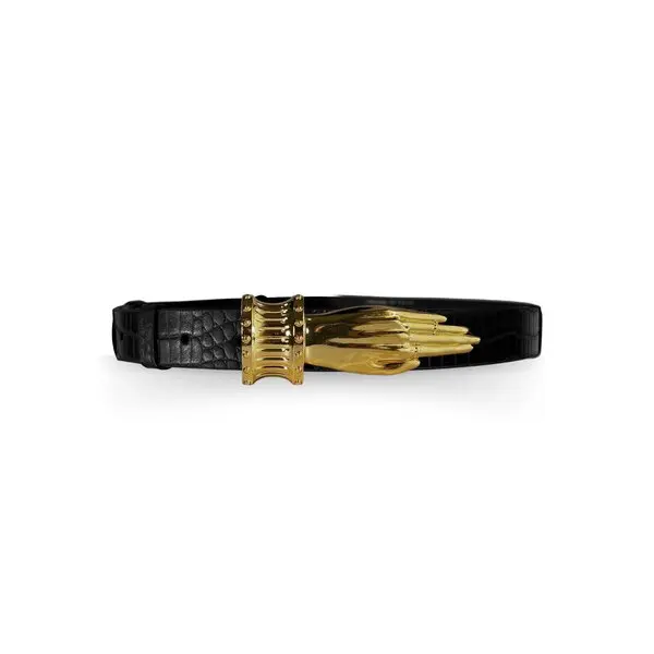 INDIGOLUSH Gilded Lure Hand Buckle Belt Gold