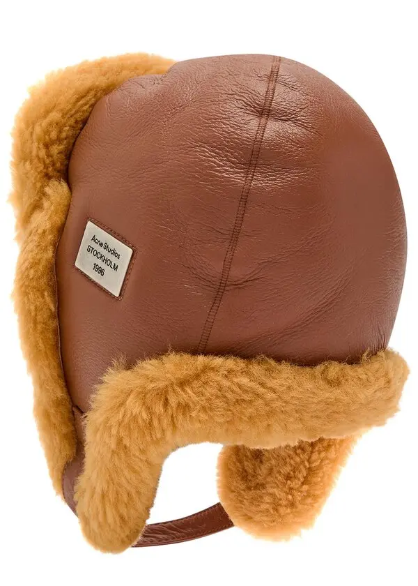 Acne Studios Shearling Leather Hat