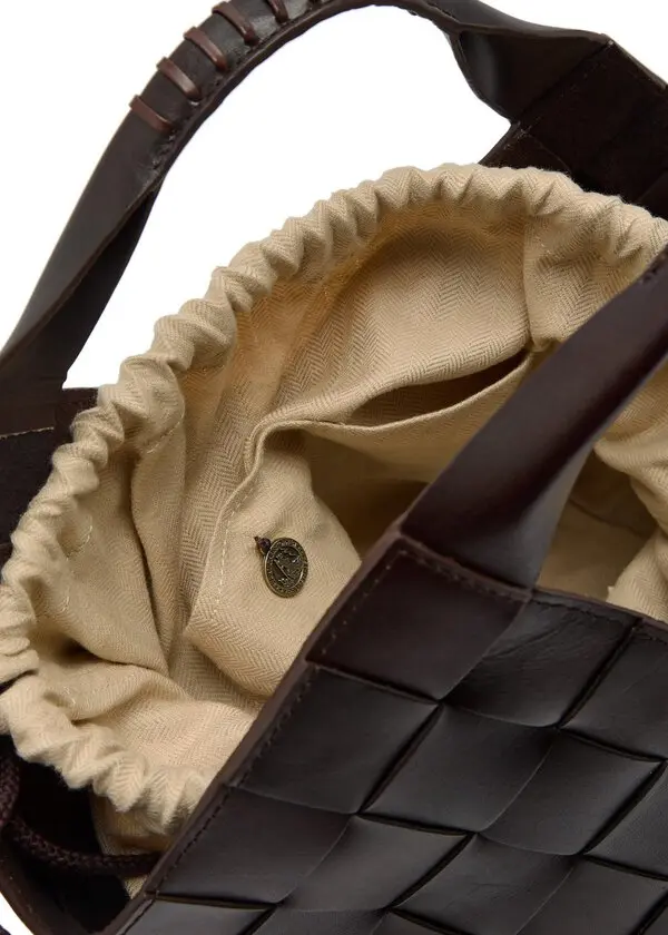 Dragon Diffusion Botteghe Small Woven Leather Tote