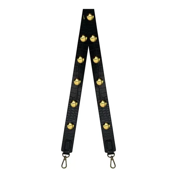 INDIGOLUSH Quimera Leather Strap With Gold Hardware - Black