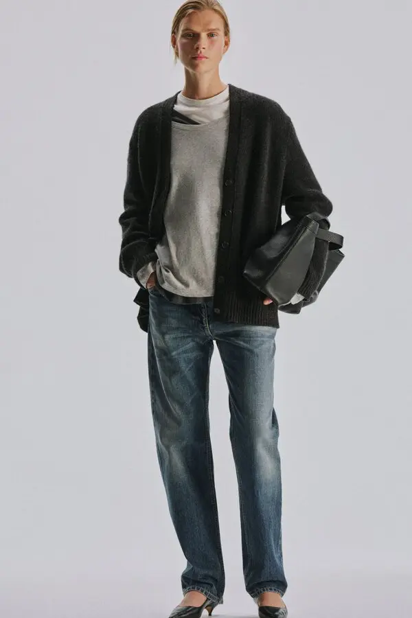 THE ROW Pranavi Cardigan - Charcoal Melange
