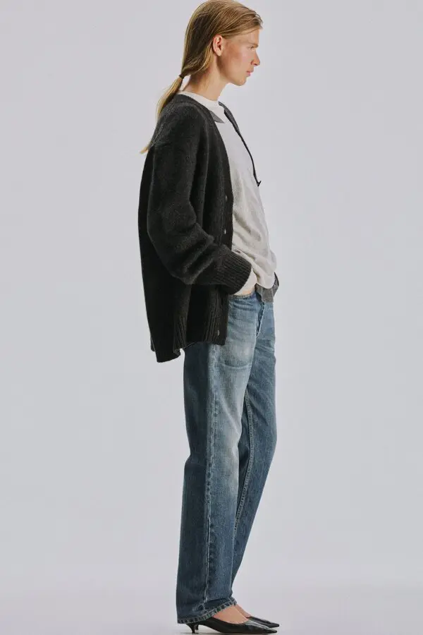 THE ROW Pranavi Cardigan - Charcoal Melange