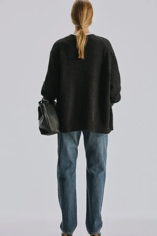 THE ROW Pranavi Cardigan - Charcoal Melange