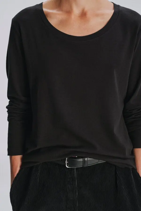 THE ROW Kalto Long Sleeve T-shirt - Black