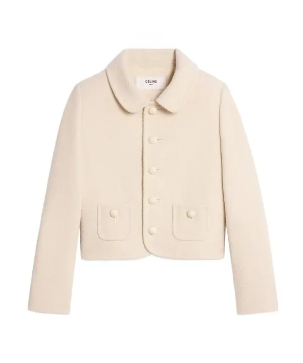 Celine Verneuil Jacket In Cashmere Tweed - Cream