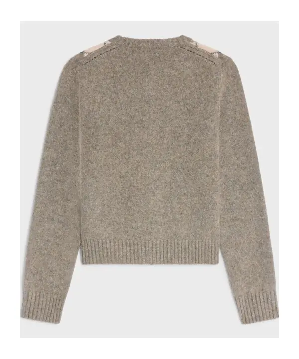 Celine Cardigan In Argyle Alpaca Wool
