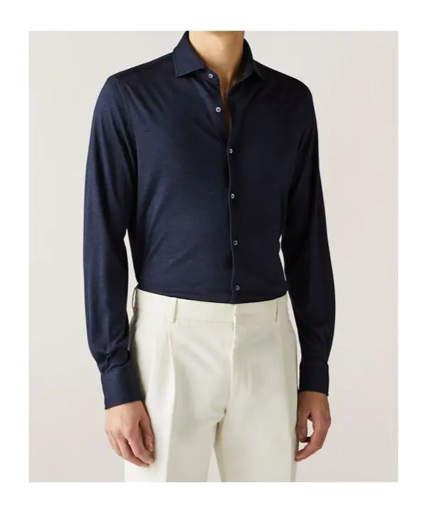 Loro Piana Logo Long-sleeved Shirt - Gradient Blue