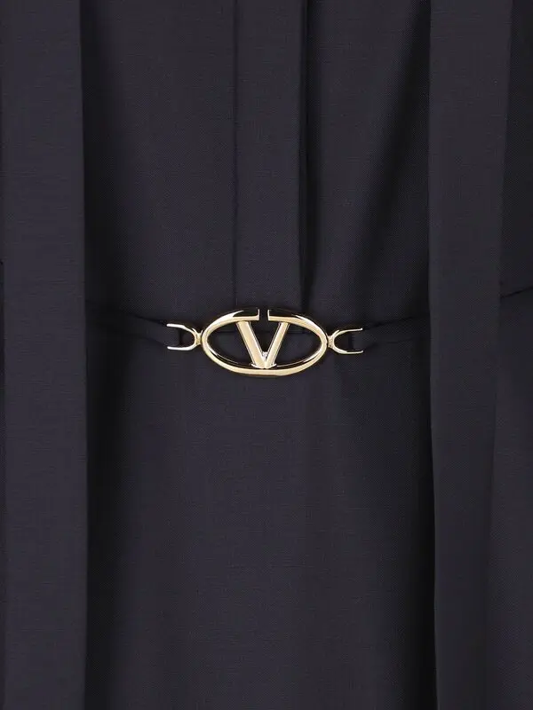 Valentino Garavani Long Sleeved Dress With Logo Plaque