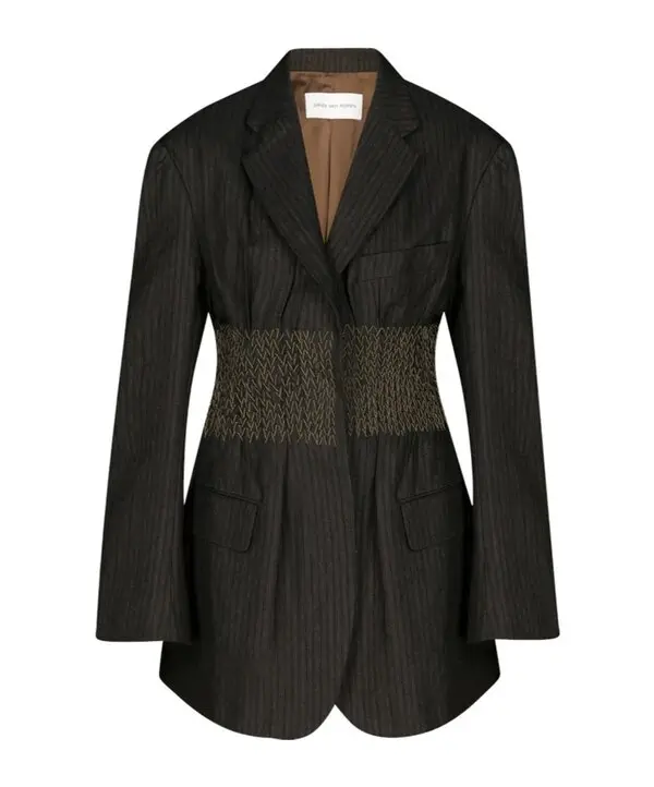 Dries Van Noten Waist Fitted Button Up Jacket