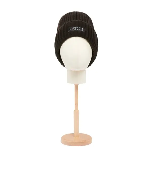 PATOU Wool And Cashmere Blend Knitted Hat - Chocolate