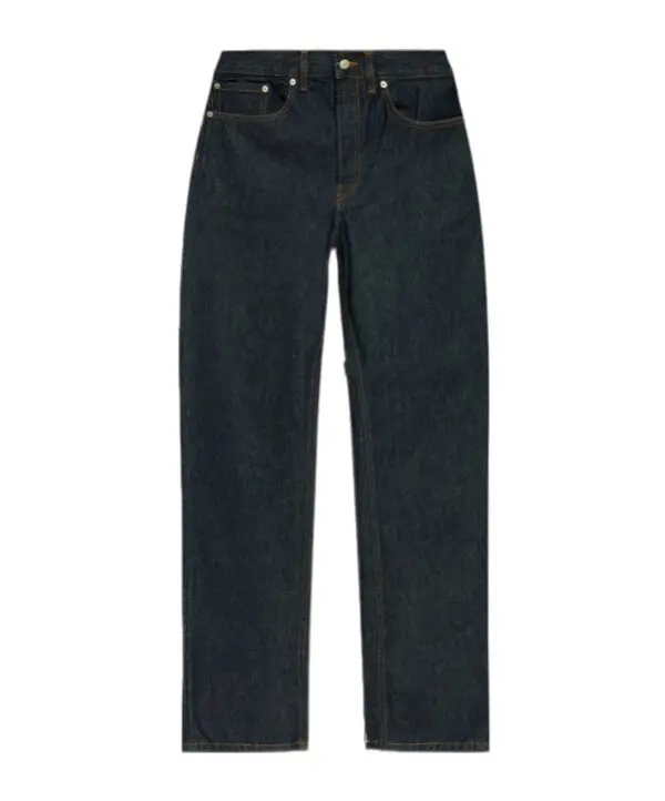 Dries Van Noten Logo Patch Straight Leg Jeans - Black