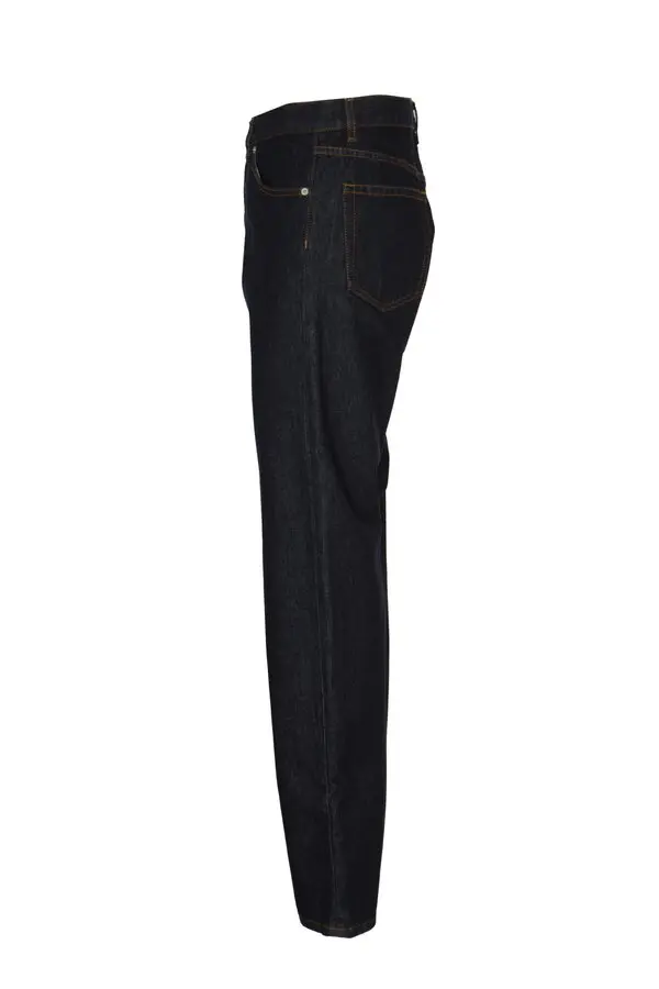 Dries Van Noten Logo Patch Straight Leg Jeans - Black