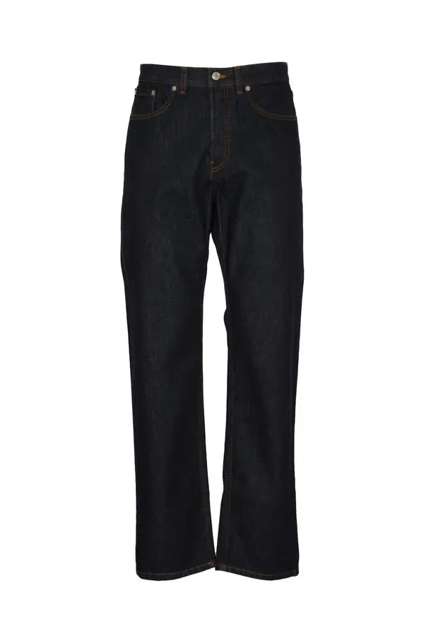 Dries Van Noten Logo Patch Straight Leg Jeans - Black