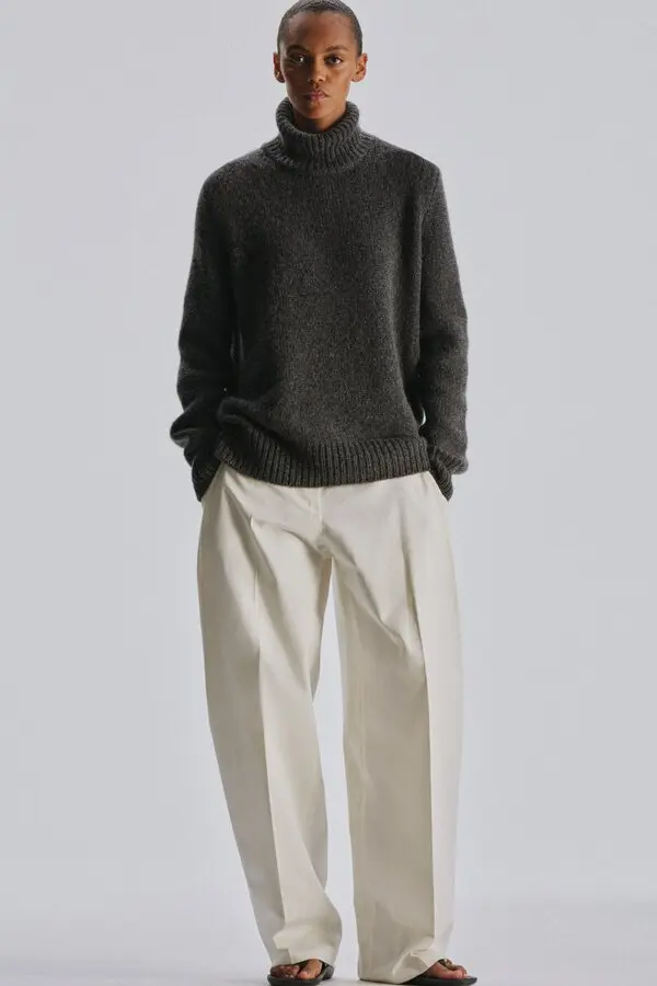 THE ROW Plira Turtleneck - Charcoal Melange
