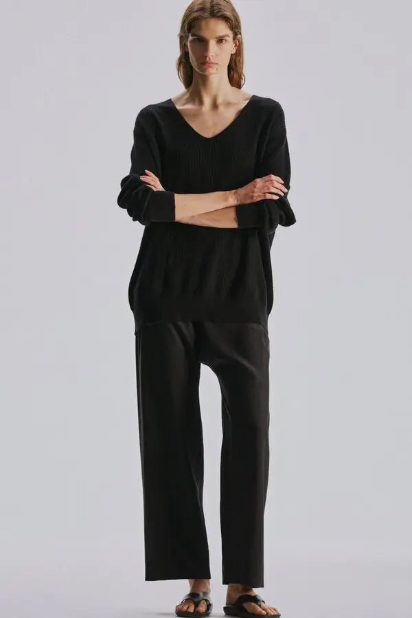 THE ROW Jaine Silk Straight Leg Pants