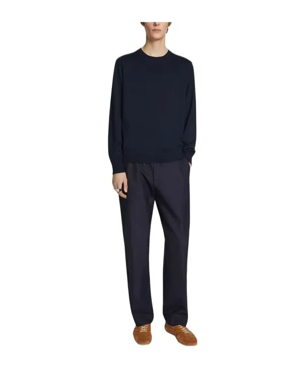 Dries Van Noten Murton Crewneck Knitted Jumper - Navy
