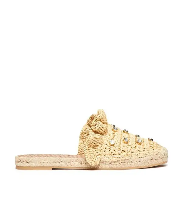 Red Valentino Embellished Woven Flats