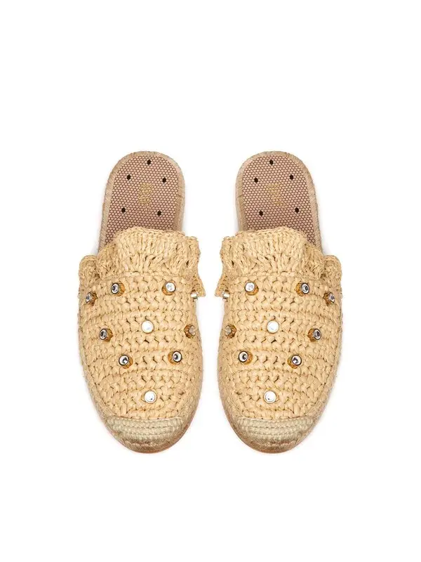 Red Valentino Embellished Woven Flats