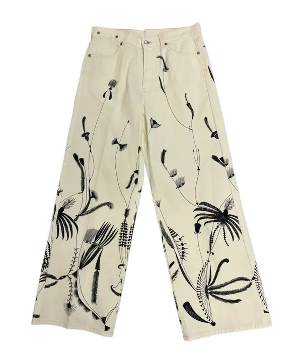 Dries Van Noten Printed Denim Trousers