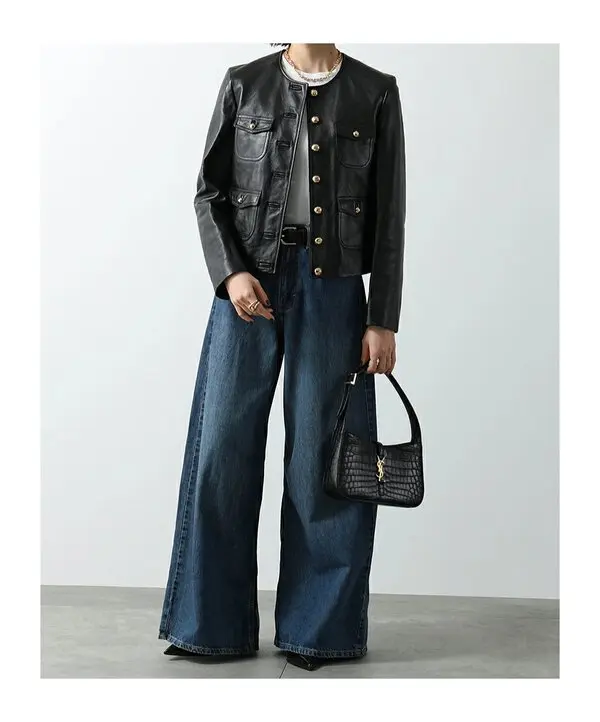 Celine Single-breasted Leather Jacket With Triomphe Buttons - Black
