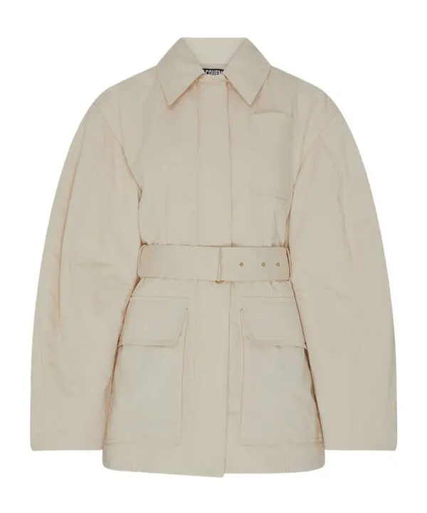 Jacquemus Le Blouson Bari Belted Waist Jacket - Beige