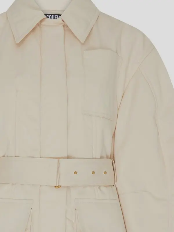 Jacquemus Le Blouson Bari Belted Waist Jacket - Beige