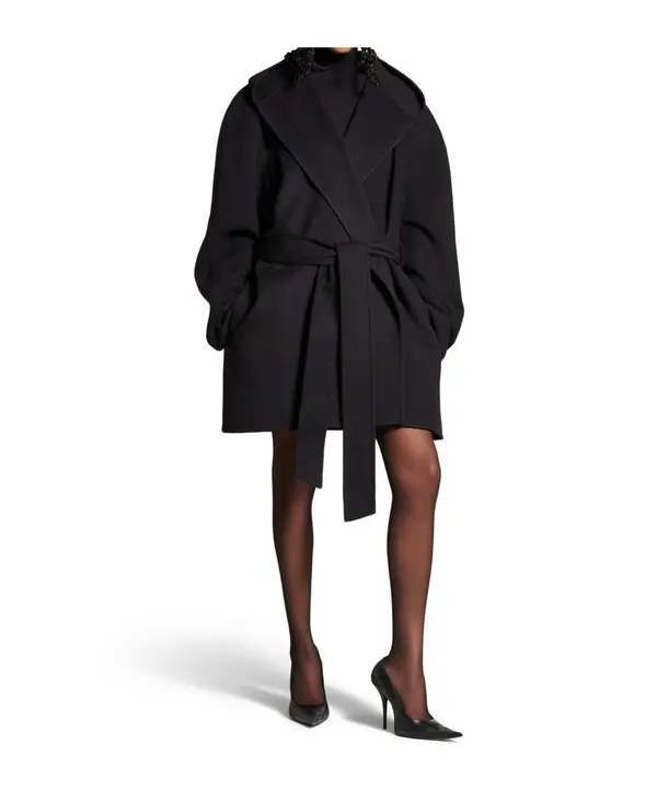 Balenciaga Belted Blanket Jacket