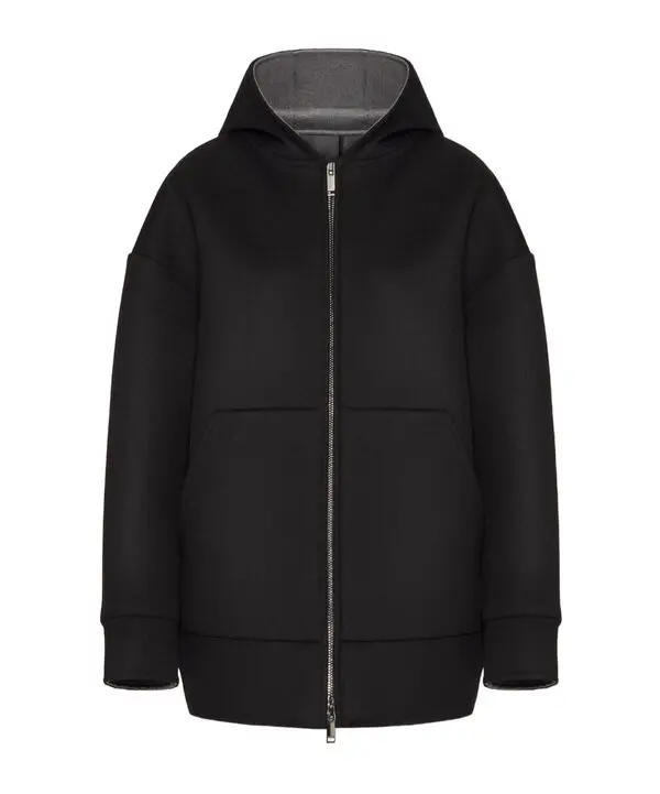 Valentino Garavani Zip-up Drop Shoulder Hoodie