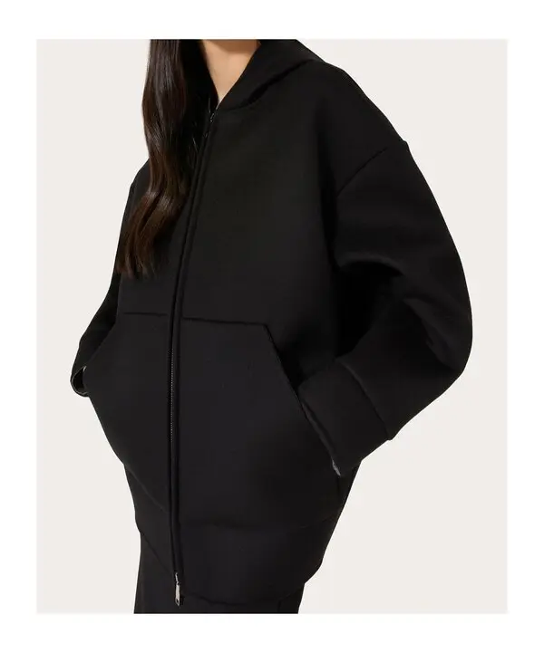 Valentino Garavani Zip-up Drop Shoulder Hoodie