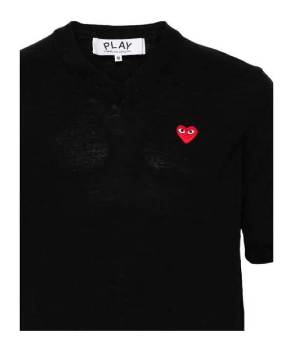 Play Comme Des Garcon Comme Des Garçons Play V-neck Short Sleeved Jumper