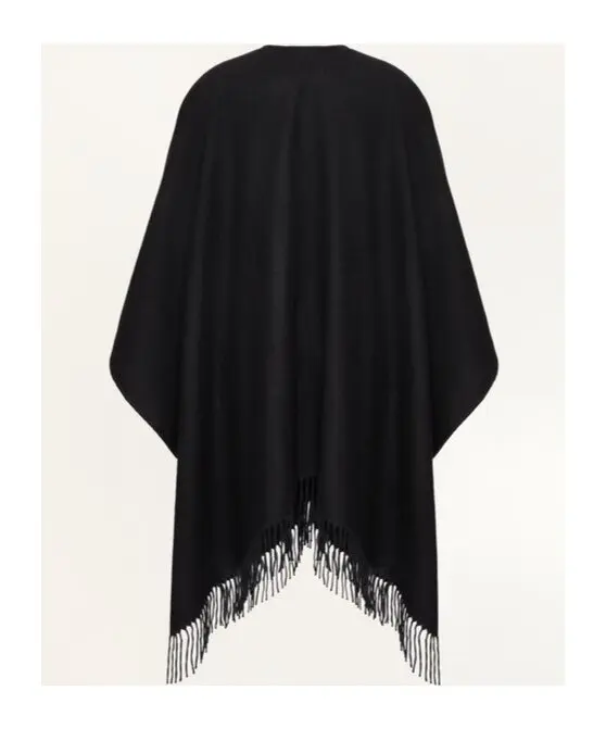Valentino Garavani Open Front Cape With Fringe And V-neck
