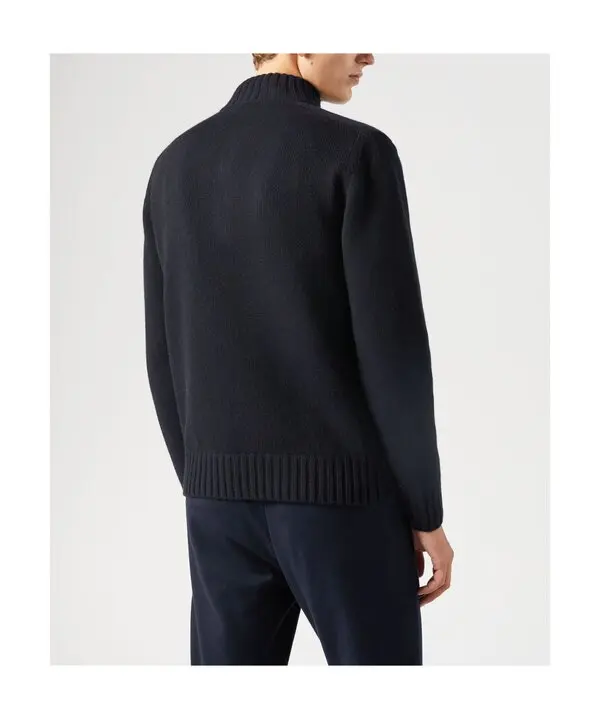 Loro Piana High-neck Quarter Zip Sweater - Black