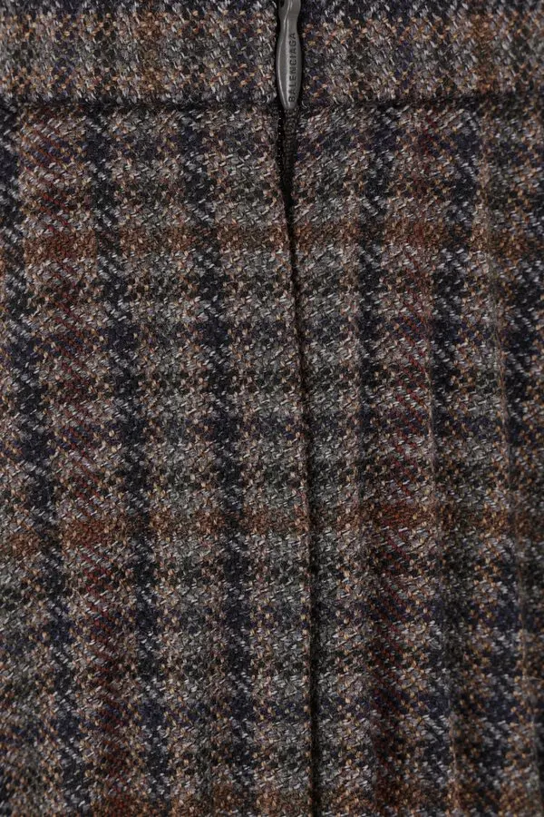 Balenciaga Checkered Pleated Skirt