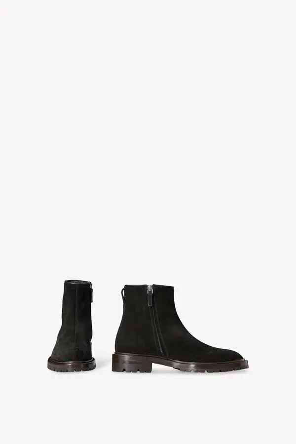 THE ROW Moto Side Zip Boot - Black