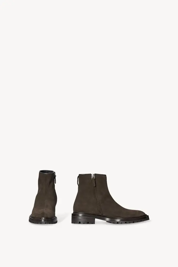 THE ROW Moto Side Zip Boot - Moka
