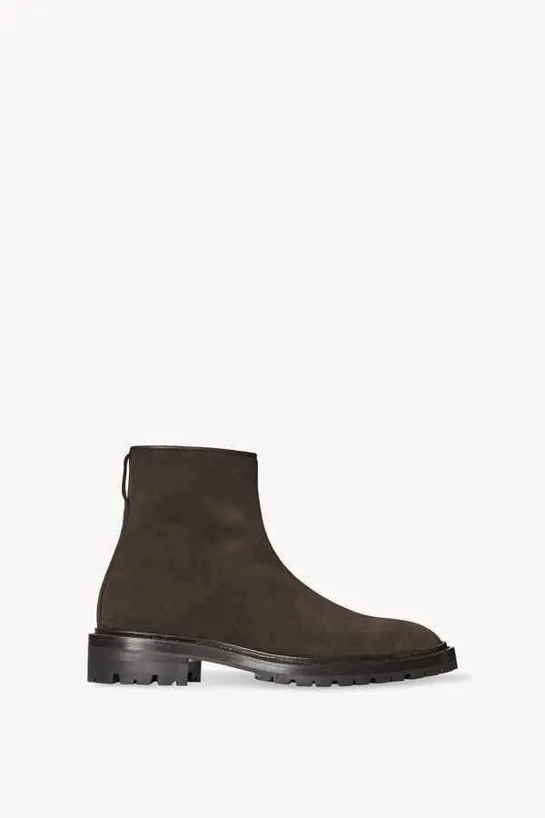THE ROW Moto Side Zip Boot - Moka