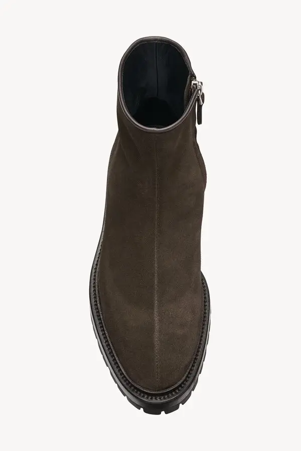 THE ROW Moto Side Zip Boot - Moka