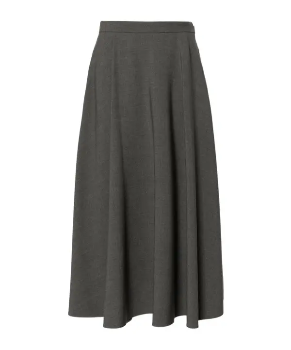 Valentino Garavani Vlogo Straight Hem Midi Skirt - Medium Gray/mixed Color