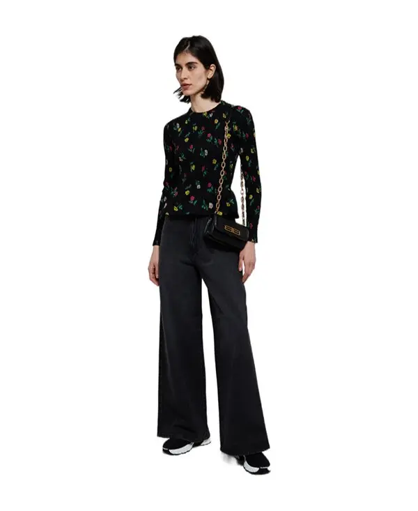 Balenciaga Floral Print Long Sleeve Top