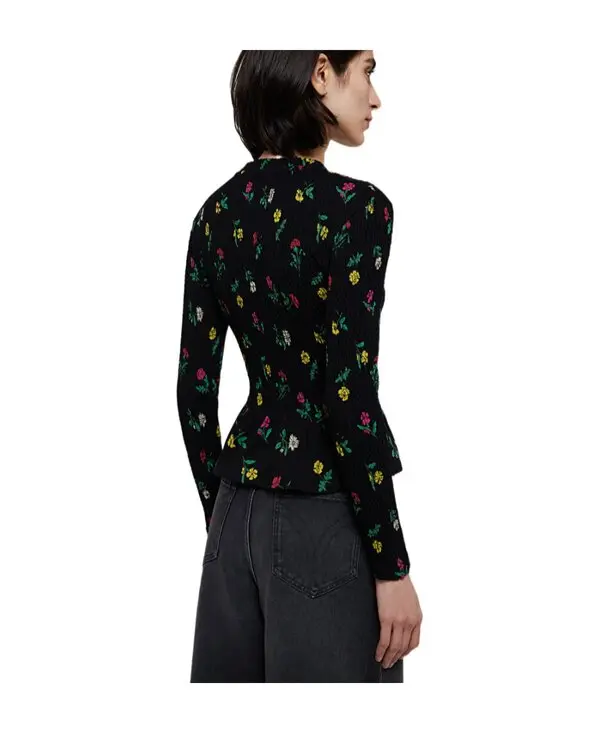 Balenciaga Floral Print Long Sleeve Top