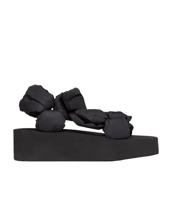 Red Valentino Logo Detail High-heeled Sandals - Black