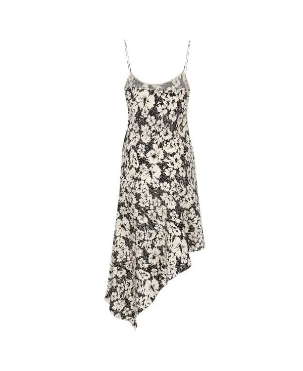 Celine Mulberry Silk Asymmetrical Suspender Dress