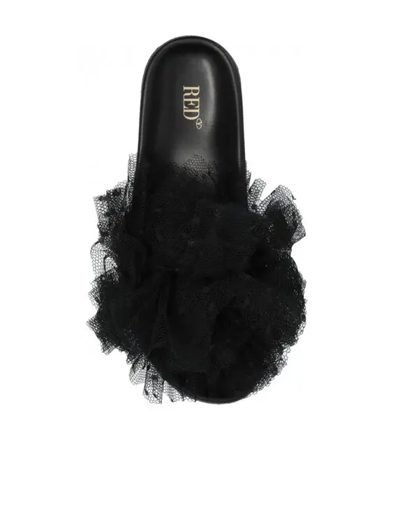 Red Valentino Tulle Decal Slippers