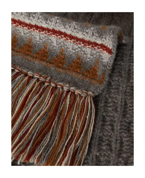 Loro Piana Cashmere Geometric Jacquard Scarf